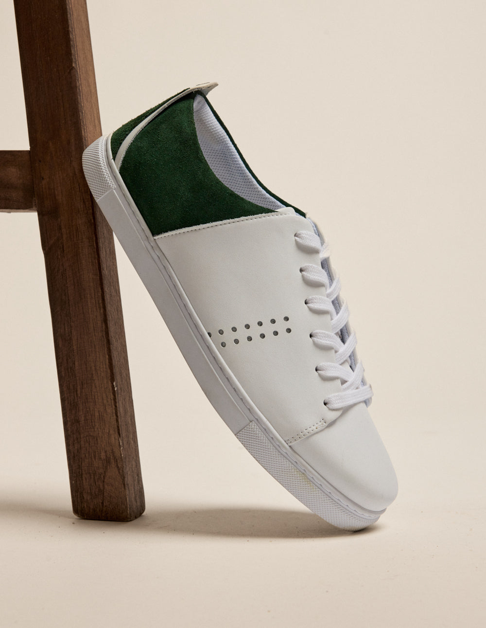 Low-top trainers René - White and green
