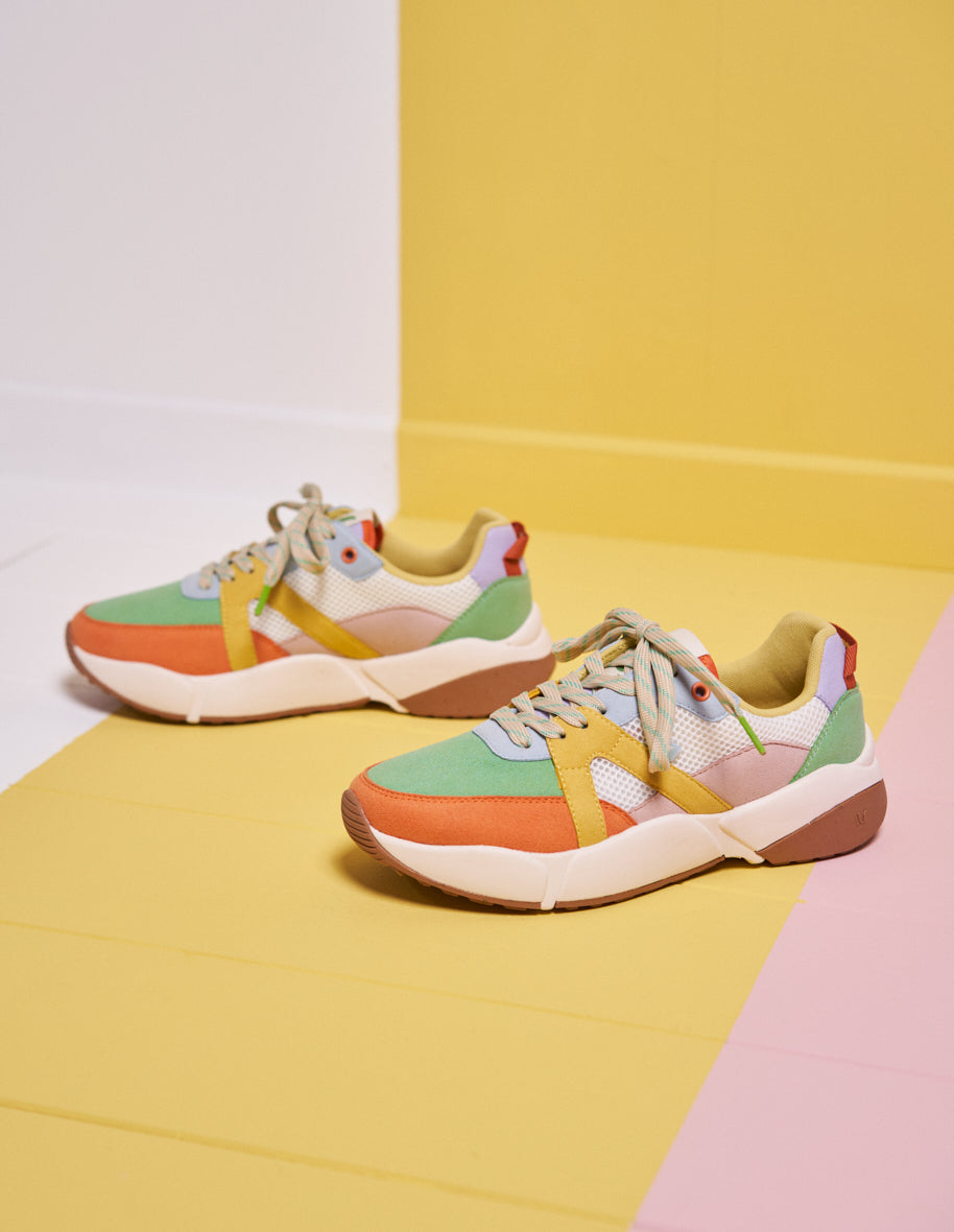 Running lison sneakers - ultrasound and lemon green mesh
